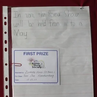 Youth Exhibits Handwriting - Roma Show Society